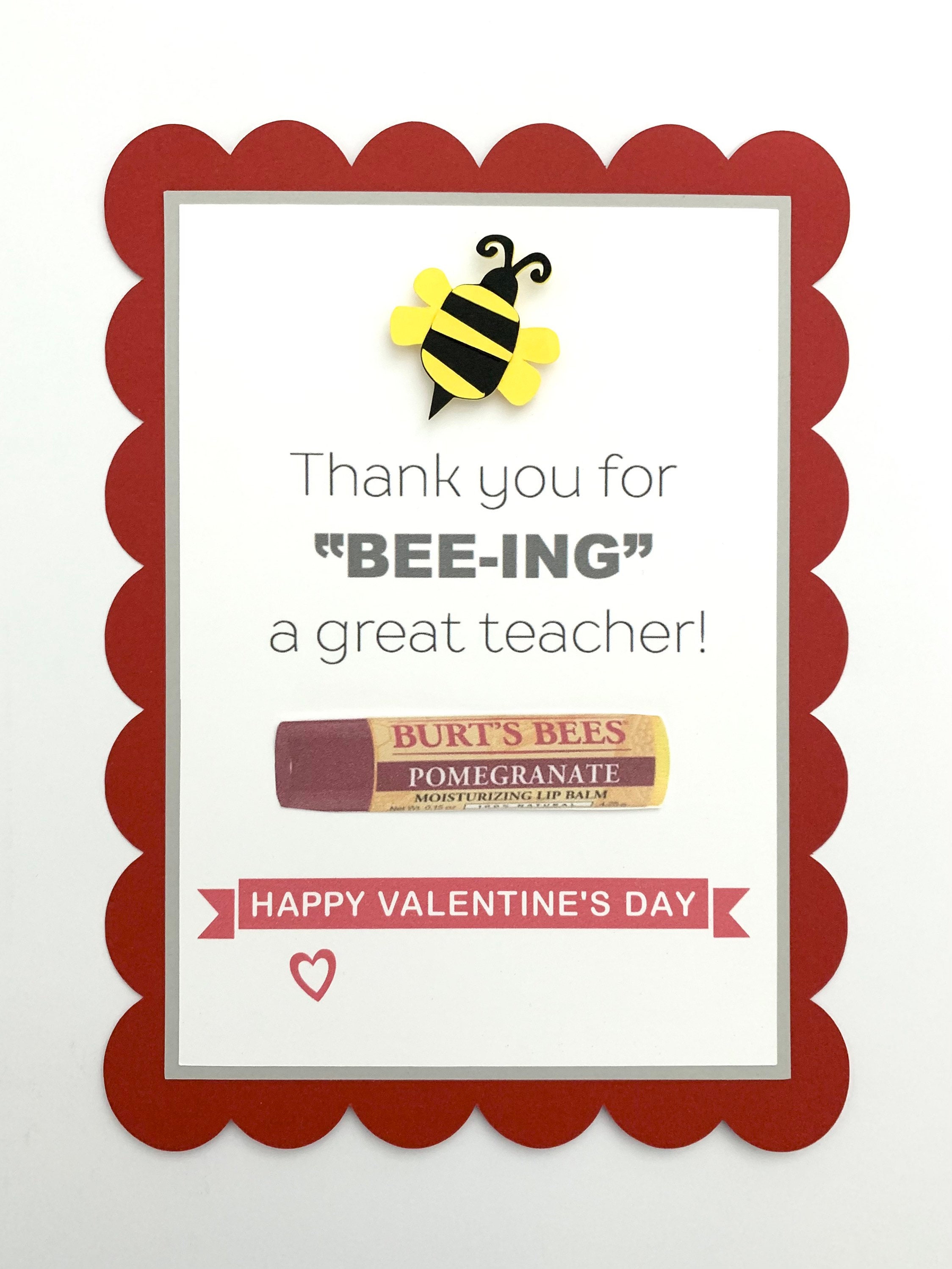 Teacher Bee Valentine's Day Card - Etsy