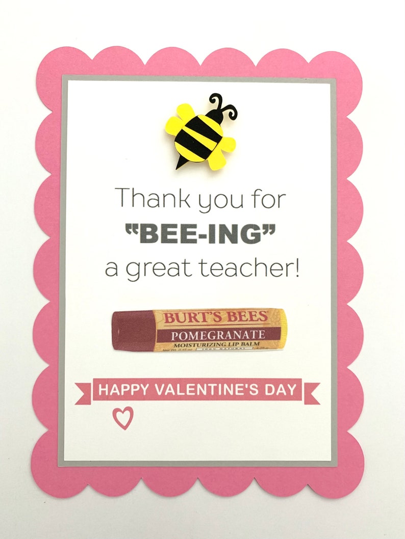 Teacher Bee Valentine's Day Card - Etsy