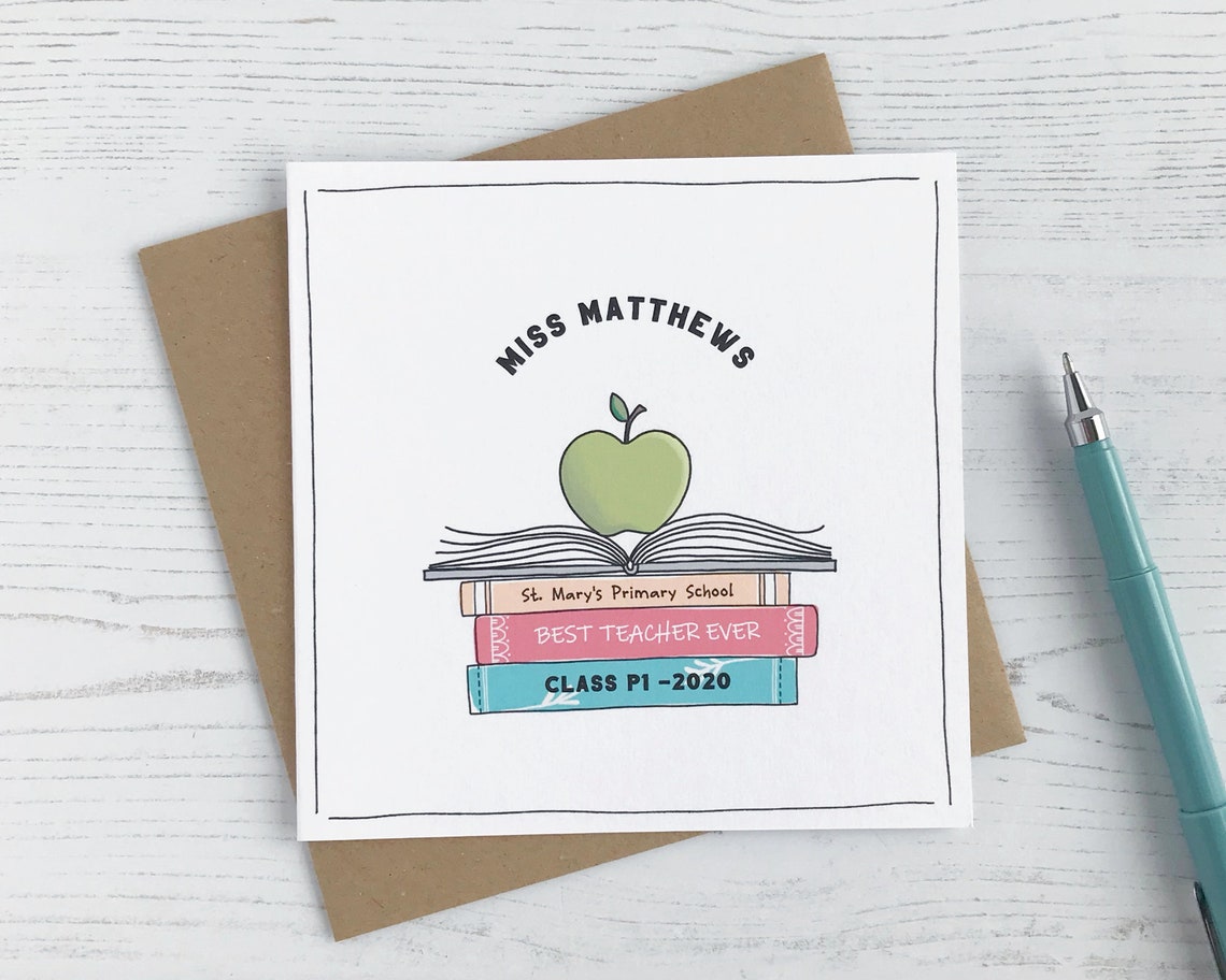 Personalised Teacher Apple Card - Etsy