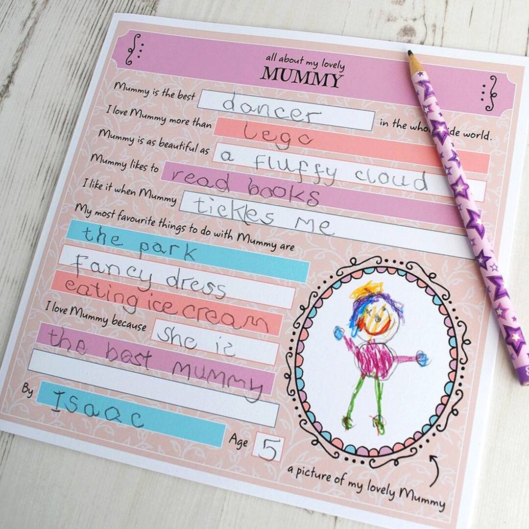 Mother's Day Card Personalised Activity Card Fun Card for Mummy ...