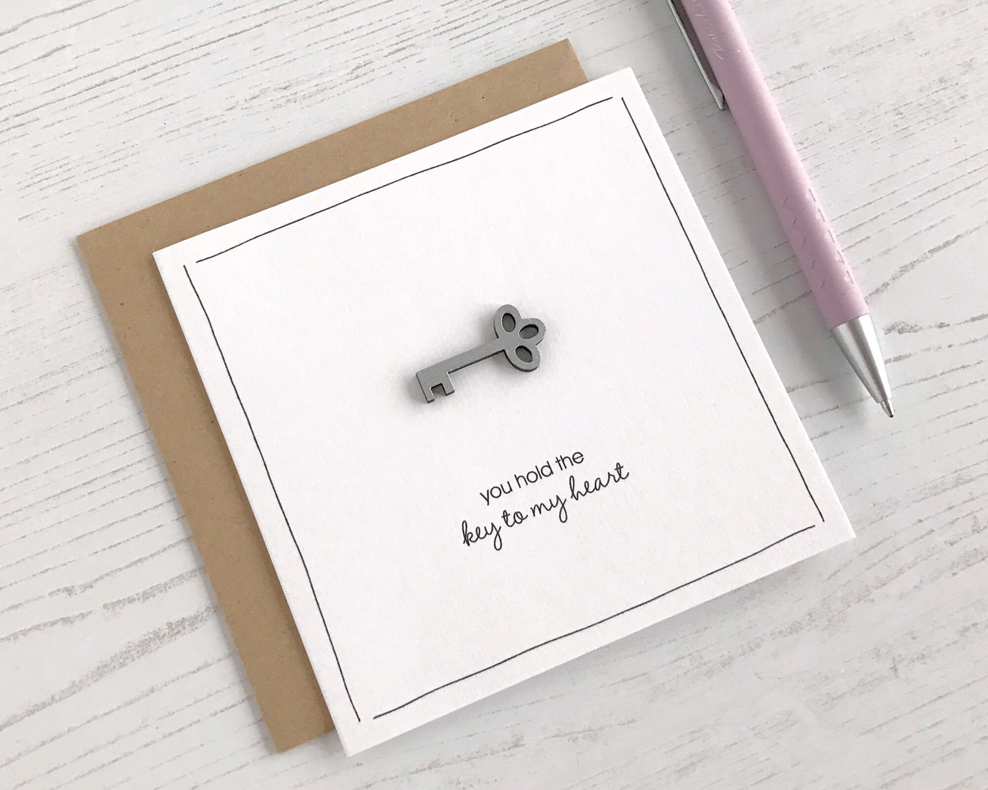 Key to My Heart Valentine's Card - Etsy