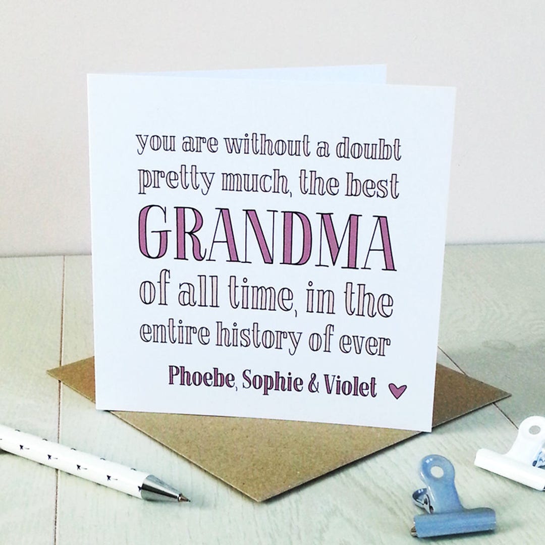 Grandmother Mother Day Card | Personalised Grandma Nanny Card | Best ...