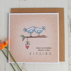 Valentine Birds Personalised Card Funny Card for Wife Card for Husband ...