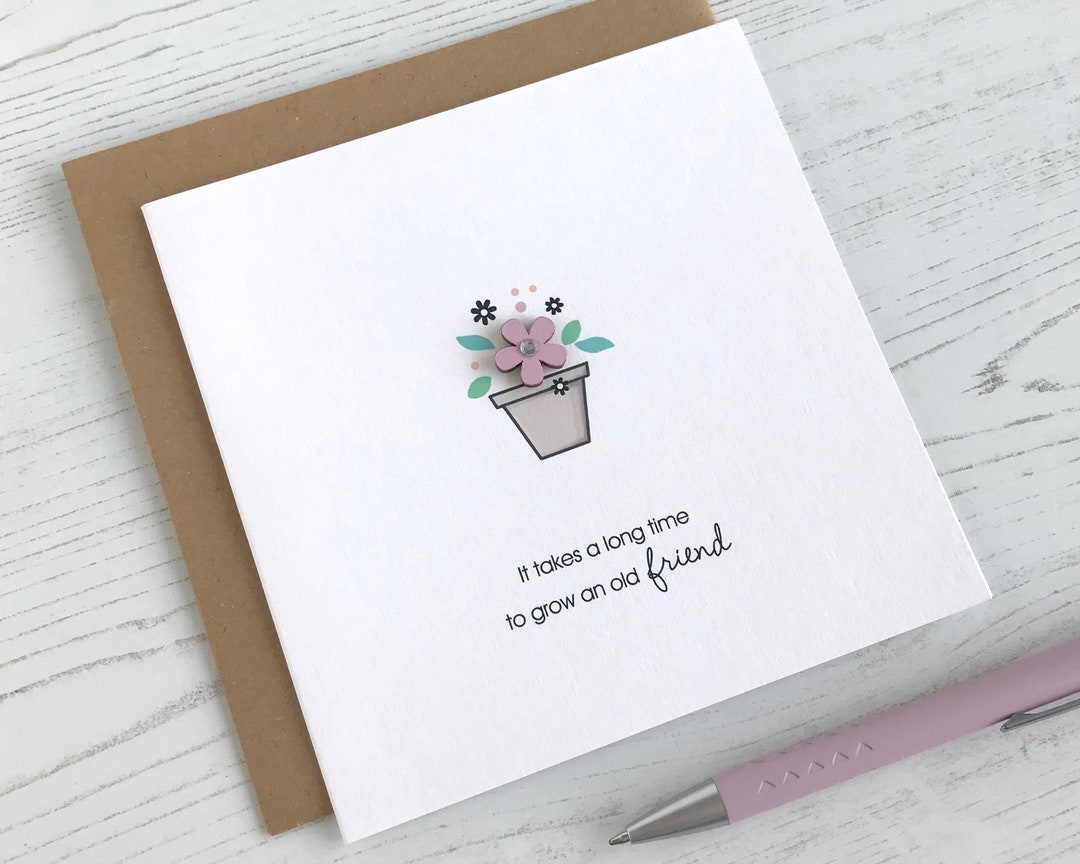 Sweet Friend Card | Flower Pot Watering Can - Etsy