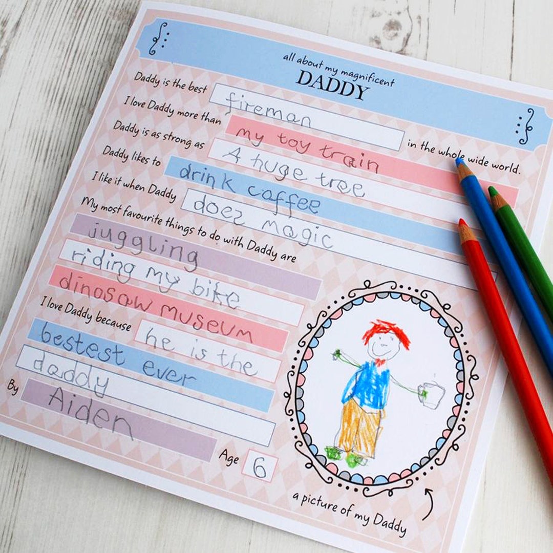 Fathers Day Personalised Activity Card Fun Card for Daddy - Etsy