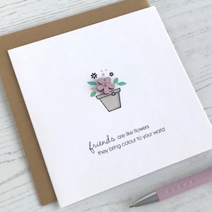 Sweet Friend Card | Flower Pot Watering Can - Etsy