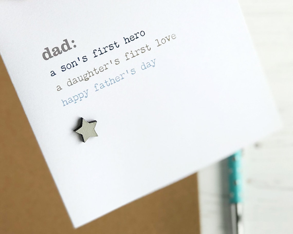 Sentimental Fathers Day Card | Birthday Card for Daddy With Wooden Star ...