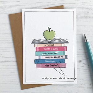 Personalised Teacher Apple Card | Touches A Heart - Etsy
