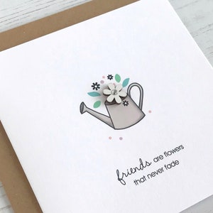 Sweet Friend Card | Flower Pot Watering Can - Etsy