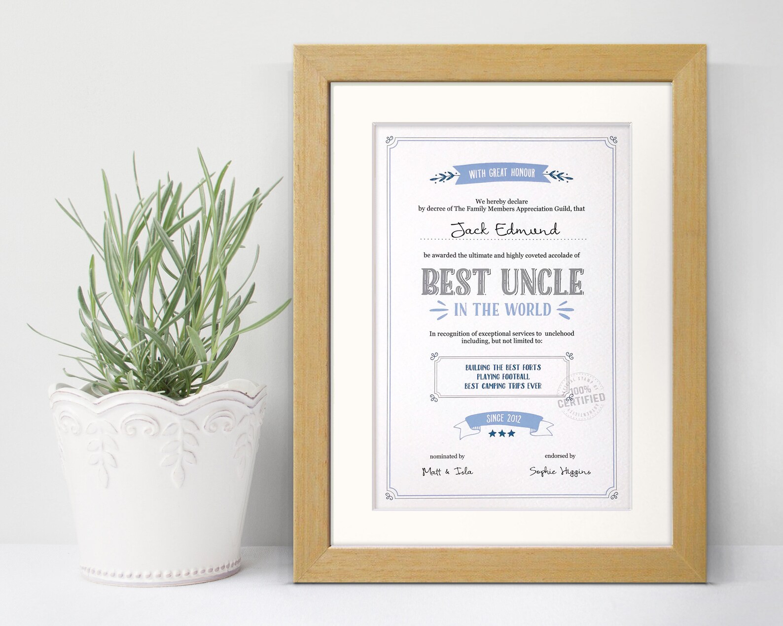 Best Uncle / Godfather Certificate World's Best Uncle - Etsy