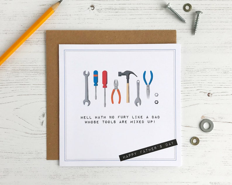 Toolbox Birthday Father's Day Card DIY Dad Tools - Etsy
