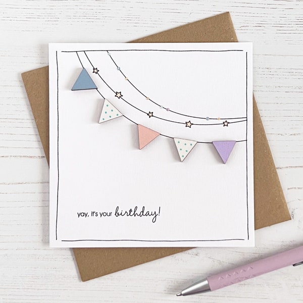 Bunting Card - Etsy