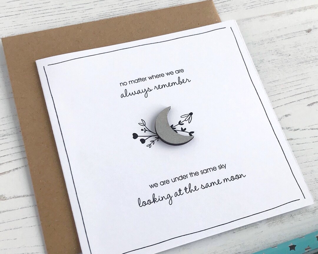 Moon Miss You Card | Long Distance Card - Etsy