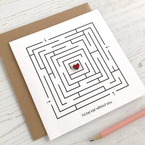 Valentine Labyrinth Maze Card - Heart Puzzle Card - Etsy