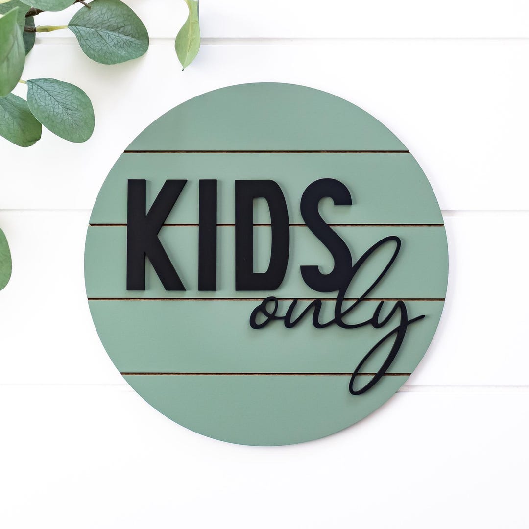 3D Kids Only Sign Business Door Sign Kids Only Sign for Daycare ...