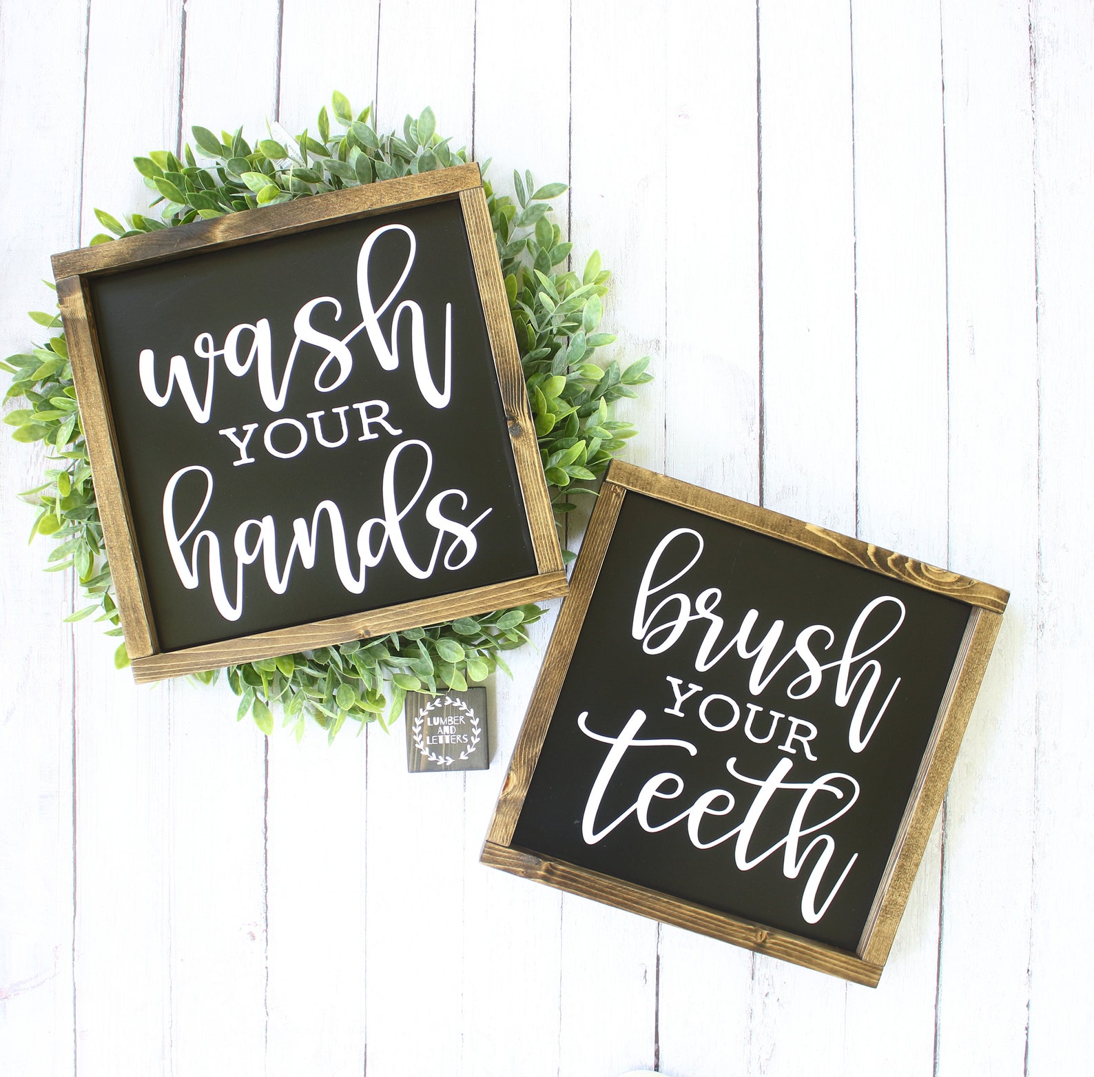 Bathroom Wall Decor Wash Your Hands Bathroom Sign Rustic | Etsy