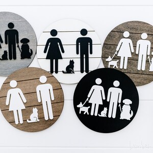 3D Restroom Sign With Pets Restroom Sign for Veterinarian Office Gift ...