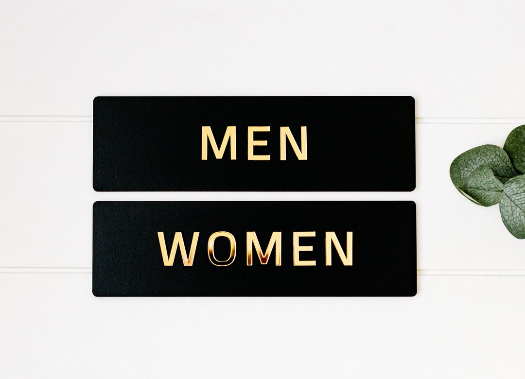 Men and Women Restroom Signs Custom Door Signs for Home and Office ...