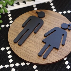 3D Restroom Shiplap Sign, Mini Bathroom Signs, Farmhouse Bathroom Decor ...