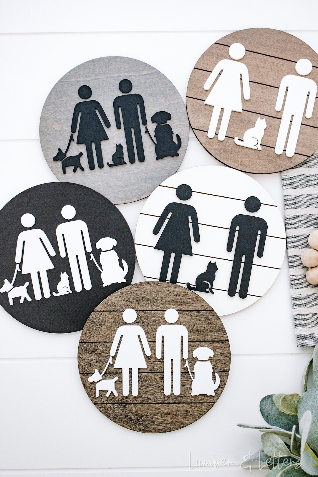 3D Restroom Sign With Pets Restroom Sign for Veterinarian Office Gift ...