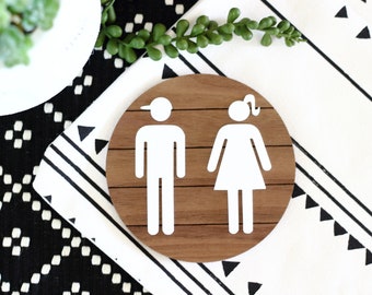 3D Restroom Shiplap Sign Mini Bathroom Signs Farmhouse | Etsy