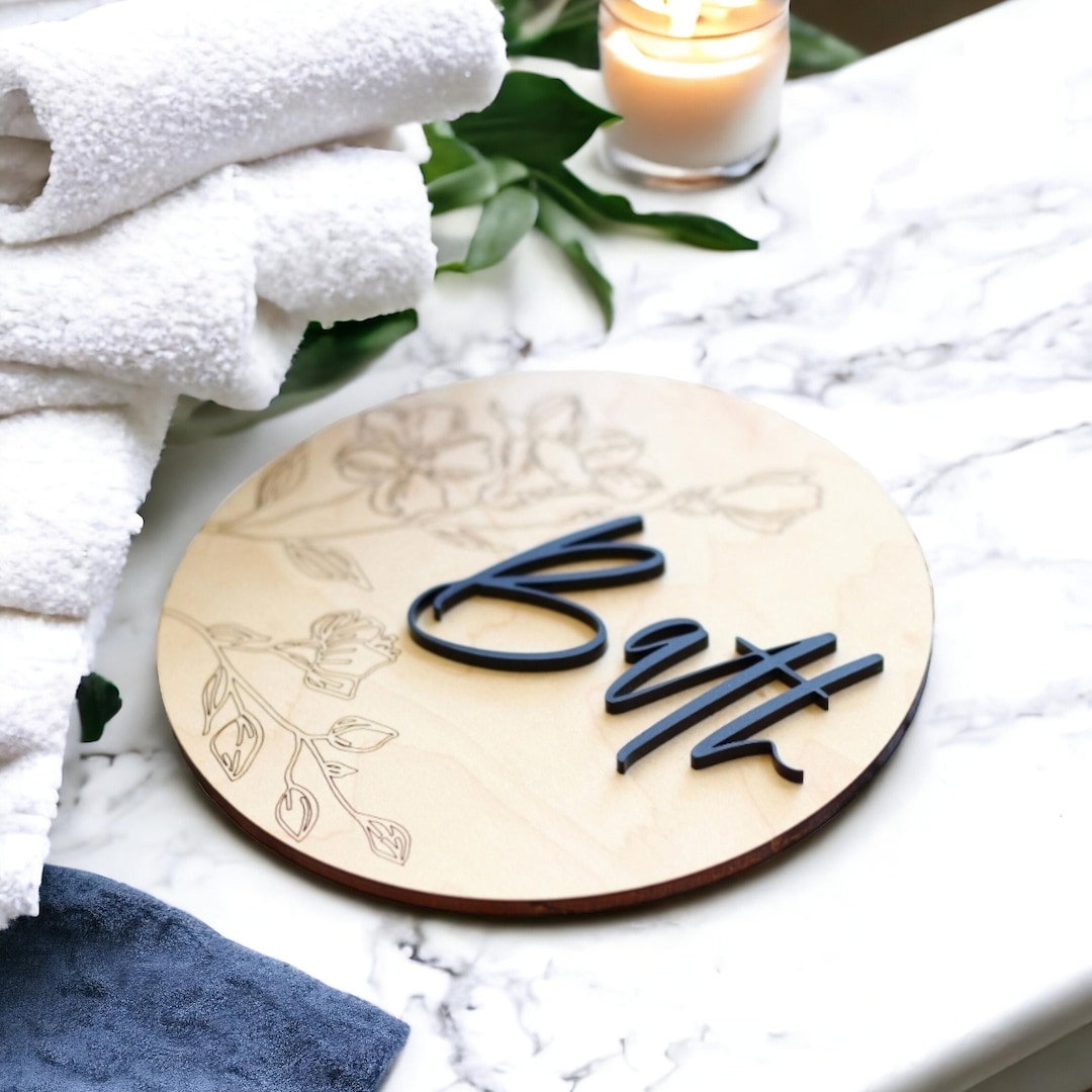 Boho Farmhouse Bathroom Sign, Modern Farmhouse Bathroom Wall Decor, 3D ...