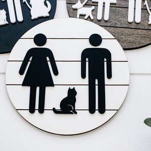 3D Restroom Sign With Pets Restroom Sign for Veterinarian Office Gift ...