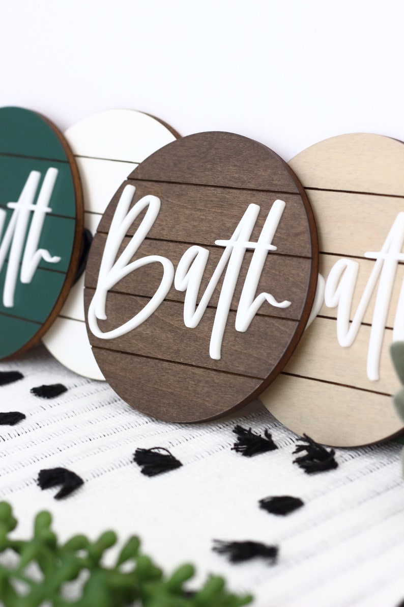 3D Lettered Shiplap Bath Sign - Etsy