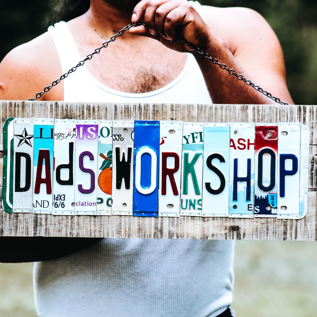 Unique Father's Day Gift for Dad Workshop Sign for Dad Hat Rack Gift ...