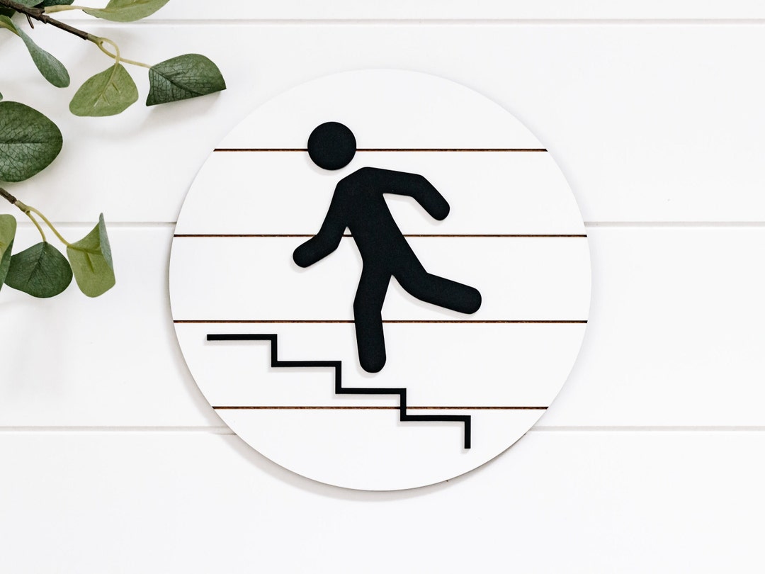 3D Business Stairs Direction Signs for Rustic Modern Vibes Interior ...