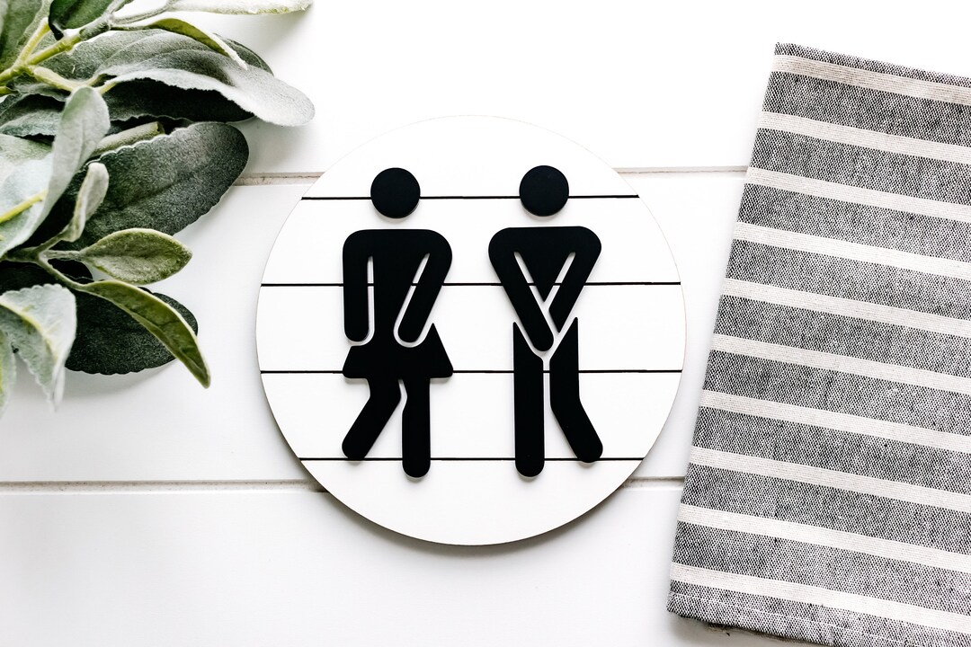 Funny Shiplap 3D Restroom Sign Bathroom Wall Decor Modern - Etsy Canada