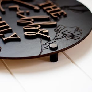 Modern Floral Textured Family Name Sign Wedding Gift for Couple New ...