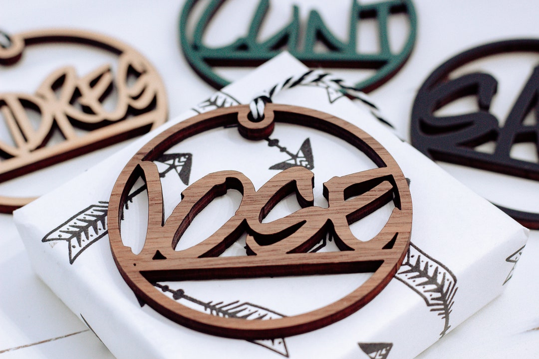 Personalized Name Ornament for Men With Gift Box Wooden Custom Name ...