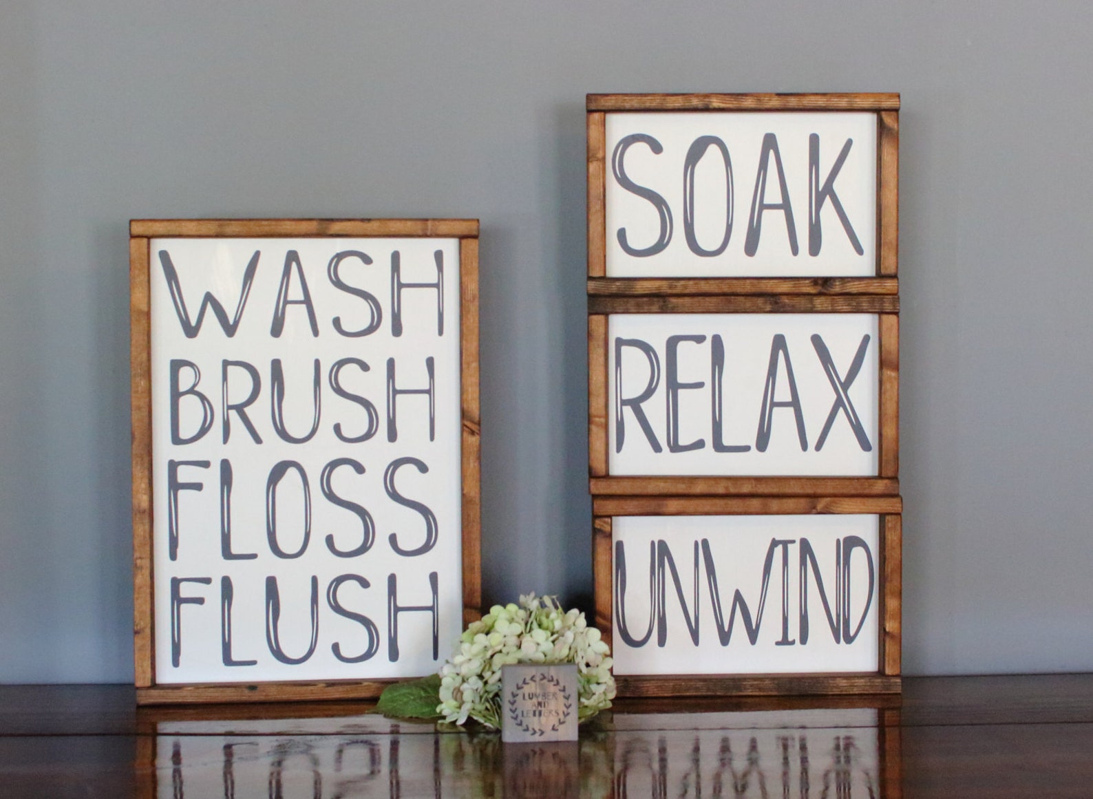 Bathroom Wall Decor Farmhouse Bathroom Wash Brush Floss | Etsy