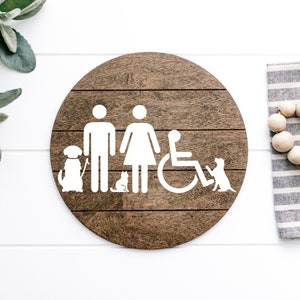 3D Restroom Sign With Pets Restroom Sign for Veterinarian Office Gift ...