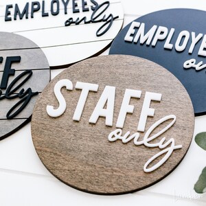 3D Staff Only Sign Business Door Signs Employees Only Sign Boutique ...