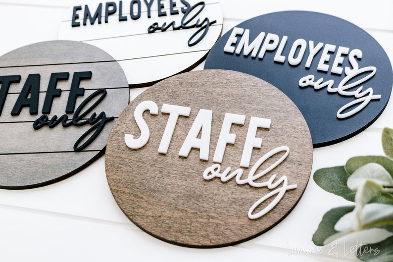 3D Staff Only Sign Business Door Signs Employees Only Sign - Etsy
