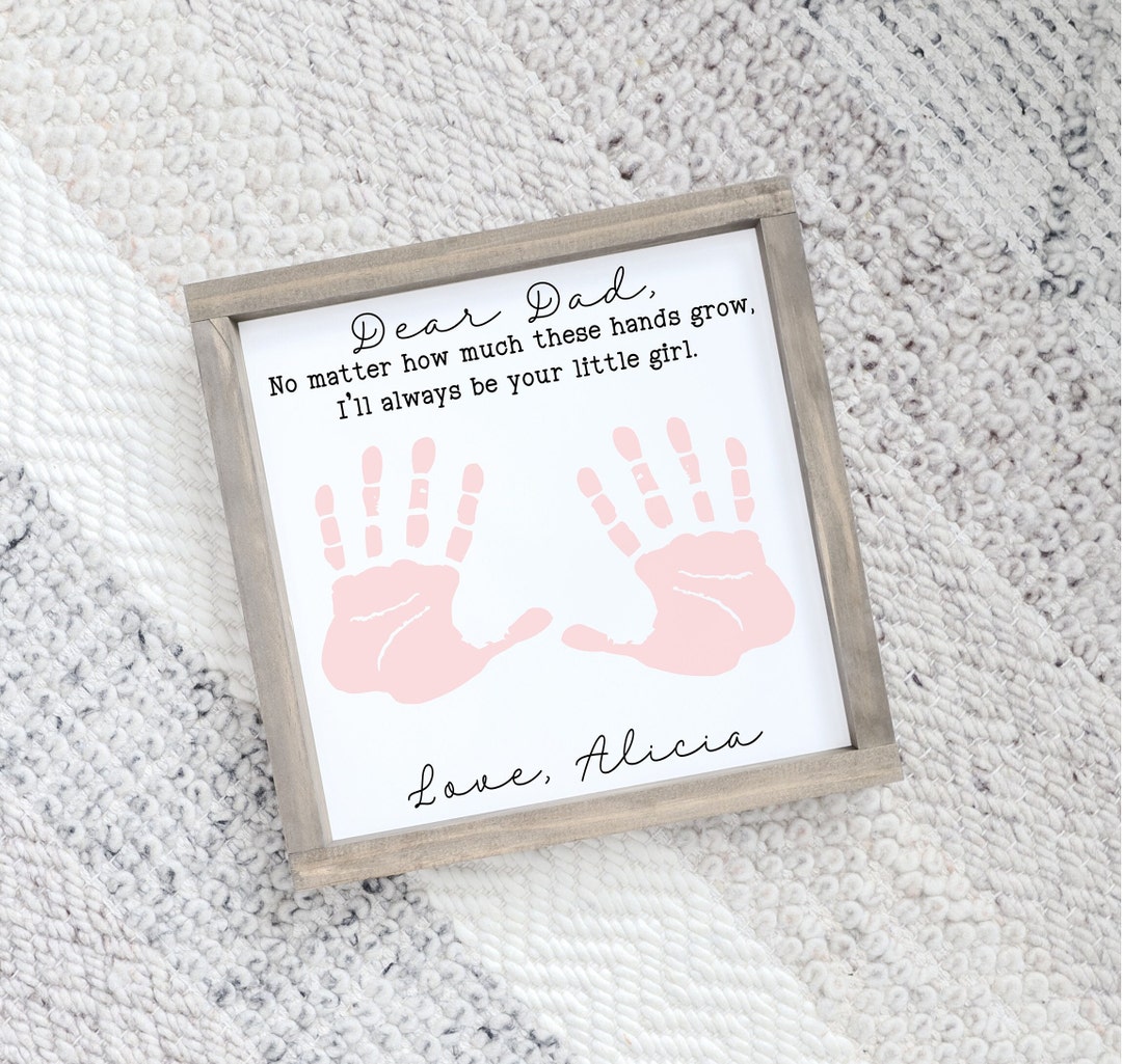 Custom Hand Print Sign for Dad From Kids Fathers Day Gift From Daughter ...