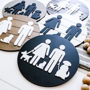 3D Restroom Sign With Pets Restroom Sign for Veterinarian Office Gift ...