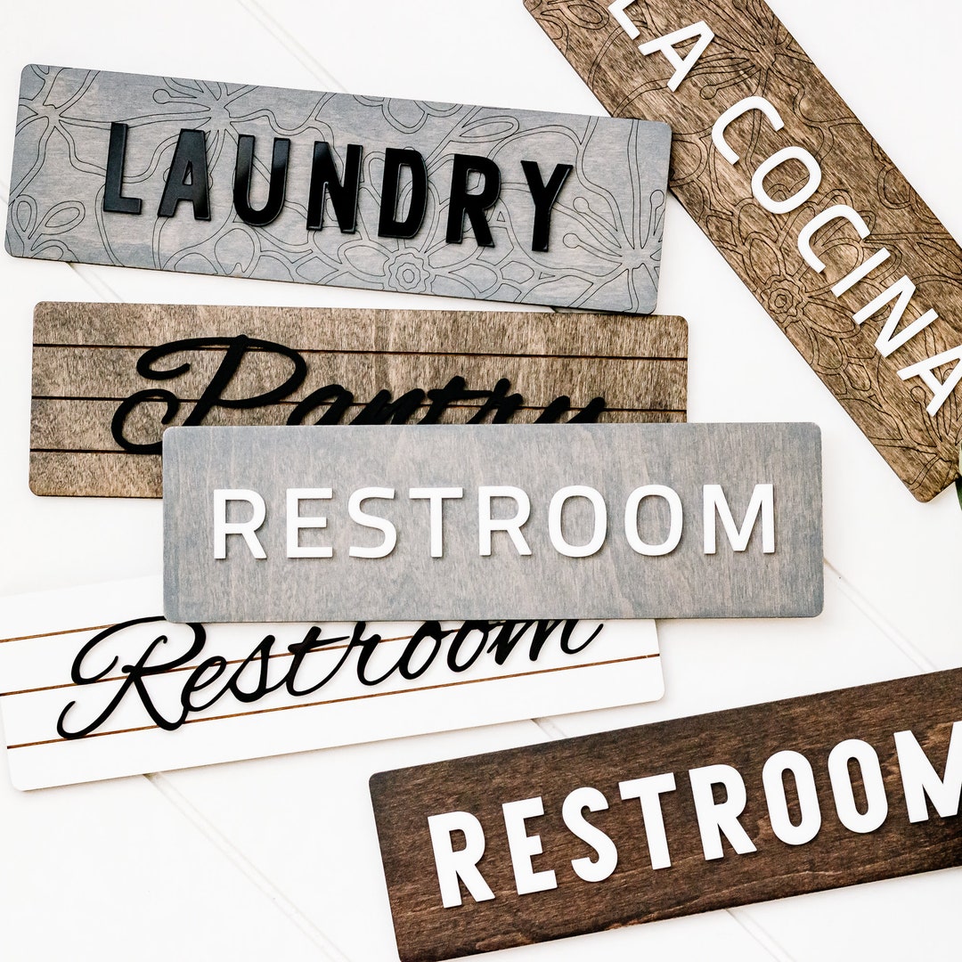 Custom Door Signs for Home and Office Restroom Sign Pantry Door Sign ...