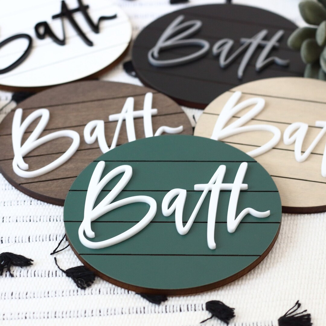 3D Lettered Shiplap Bath Sign - Etsy