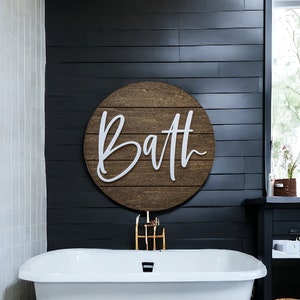 3D Lettered Shiplap Bath Sign - Etsy