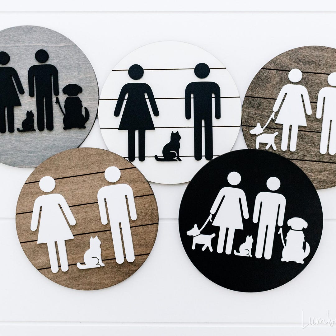 3D Restroom Sign With Pets Restroom Sign for Veterinarian Office Gift ...