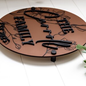 Modern Floral Textured Family Name Sign Wedding Gift for Couple New ...