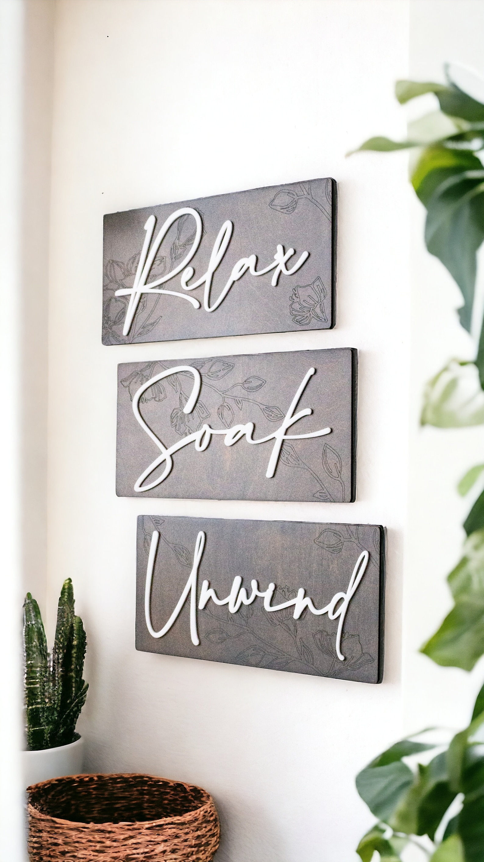 Relax Soak Unwind Signs Build Your Own Sign Set Bathroom Wall Decor ...