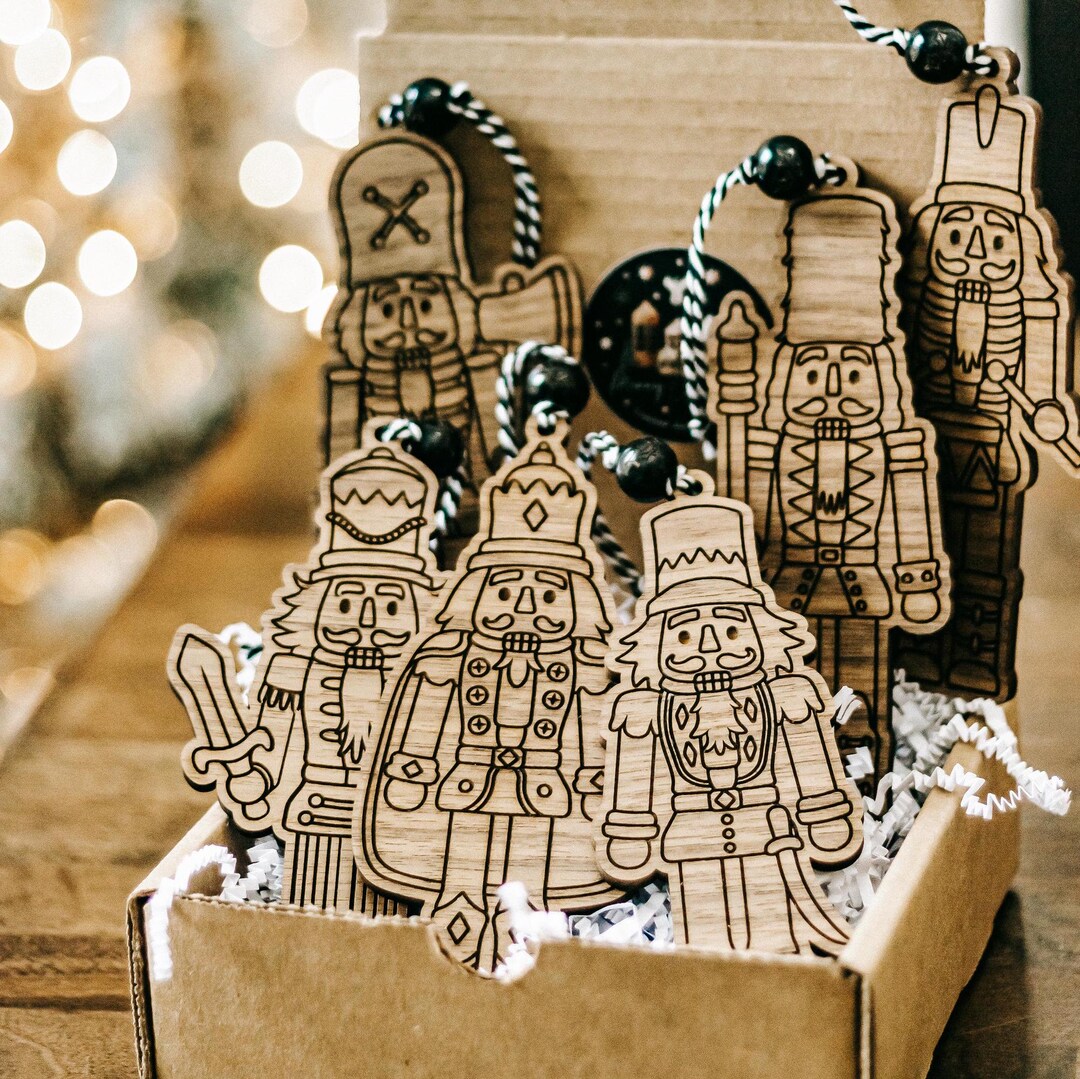 Handcrafted Set of 6 Engraved Wooden Nutcrackers Gift for Nutcracker ...