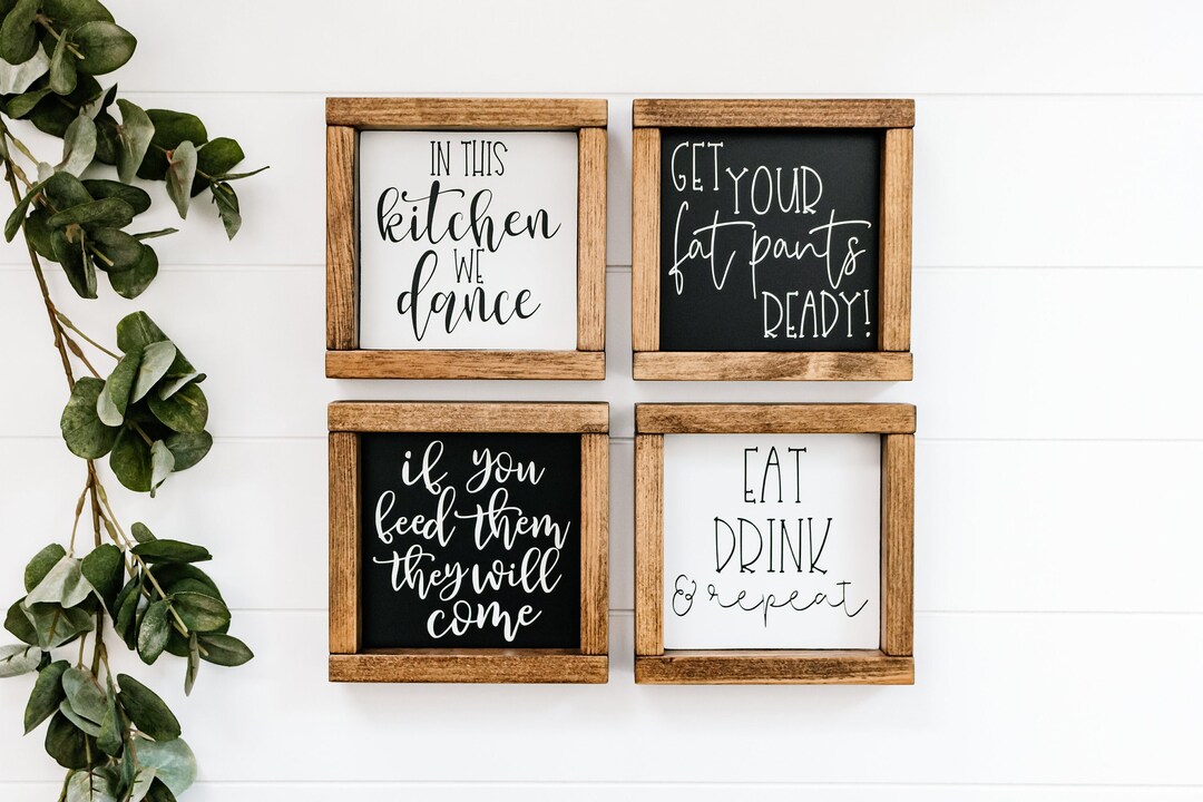 Kitchen Wall Decor Rustic Kitchen Signs Black and White Kitchen Decor ...