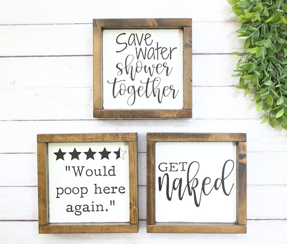 Bathroom Wall Decor Sign Collection - Etsy