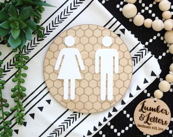 3D Restroom Shiplap Sign Mini Bathroom Signs Farmhouse | Etsy