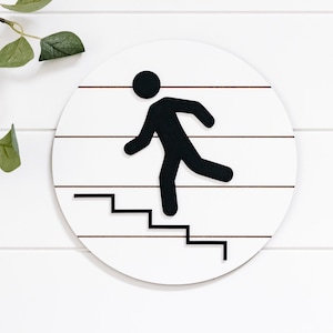 3D Business Stairs Direction Signs for Rustic Modern Vibes Interior ...